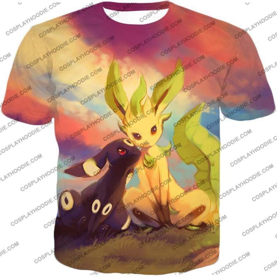 Pokemon Cute Wolf Pokemons Umbreon and Leafeon T-Shirt PKM03 - Inspire ...