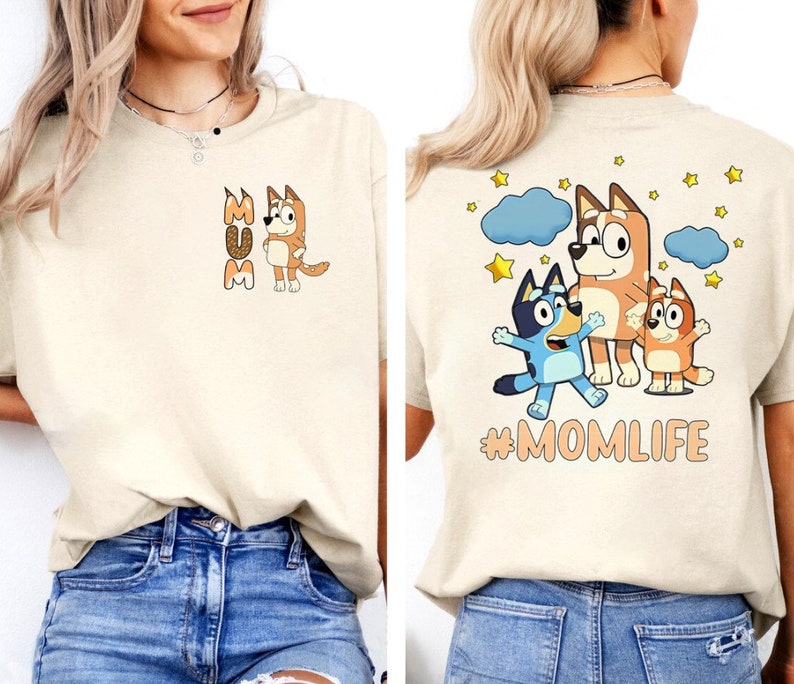 Cute Bluey Mumlife Vintage 2 Side Classic , Cute Bluey Mom R | Inspire ...