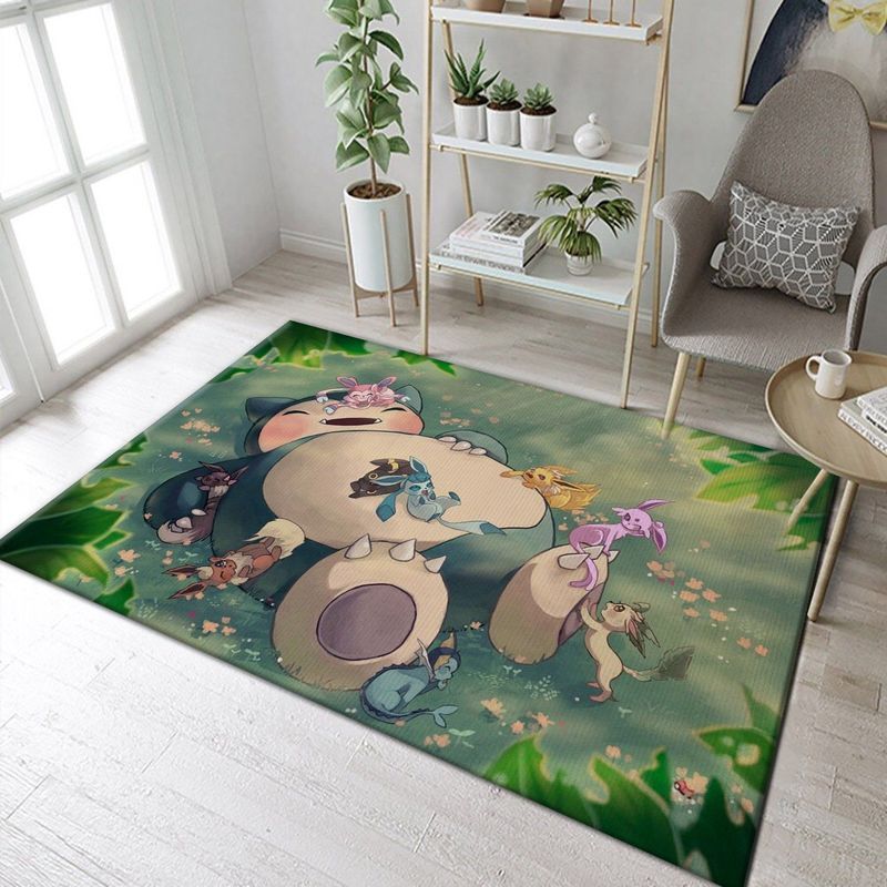 Snorlax Eeveelutions Nap Pokemon Area Rug Living Room Rug Ho | Inspire ...
