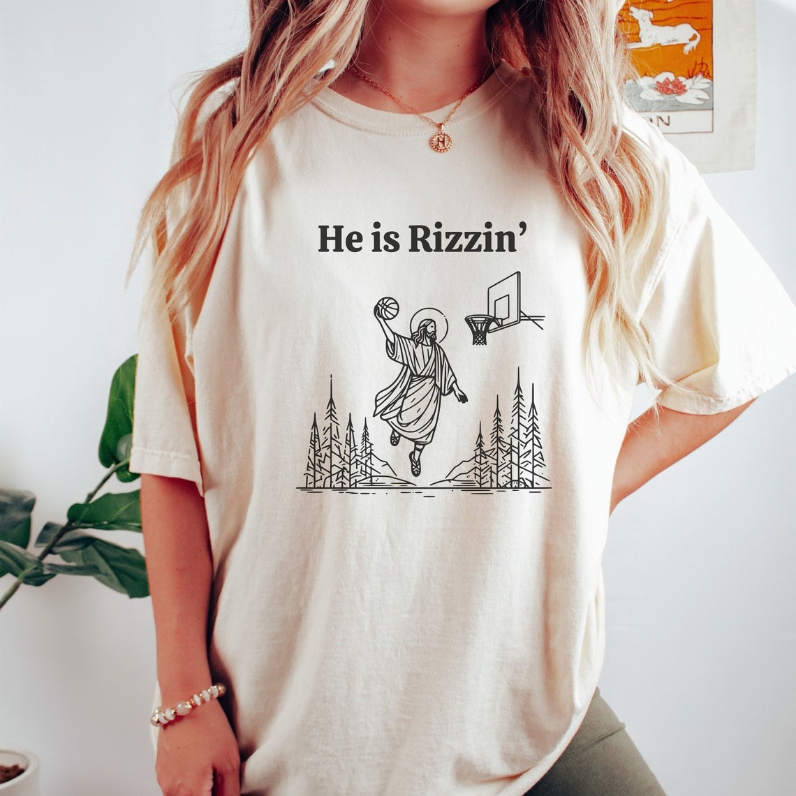 He is Risen Funny Easter Shirt of Jesus Playing Basketball, | Inspire ...