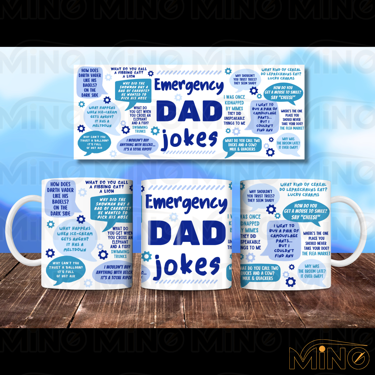 Emergency bundle Dad Jokes Funny Mug Wrap For Men | Inspire Uplift