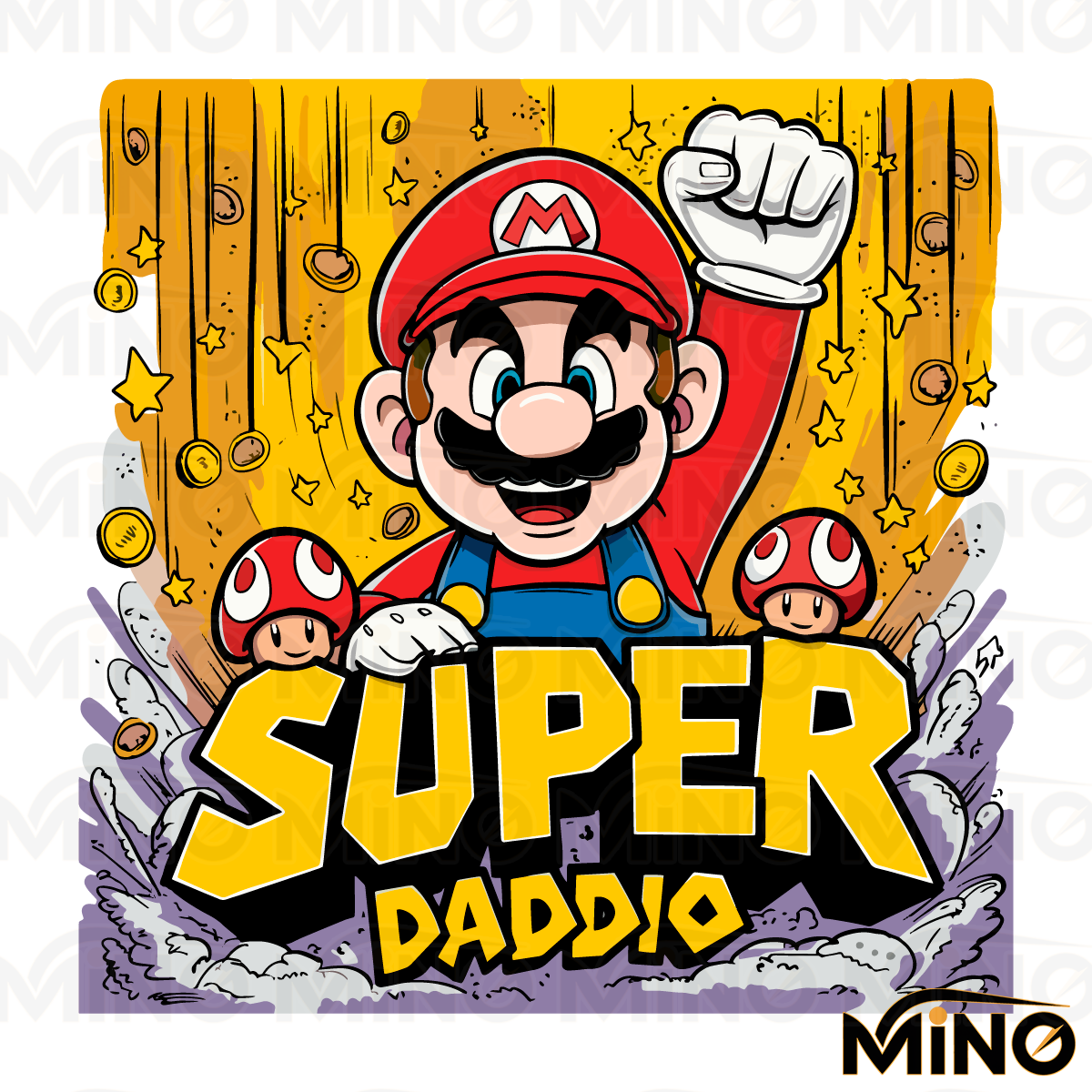 Super Daddio Funny Dad Mario SVG Digital Download Files | Inspire Uplift