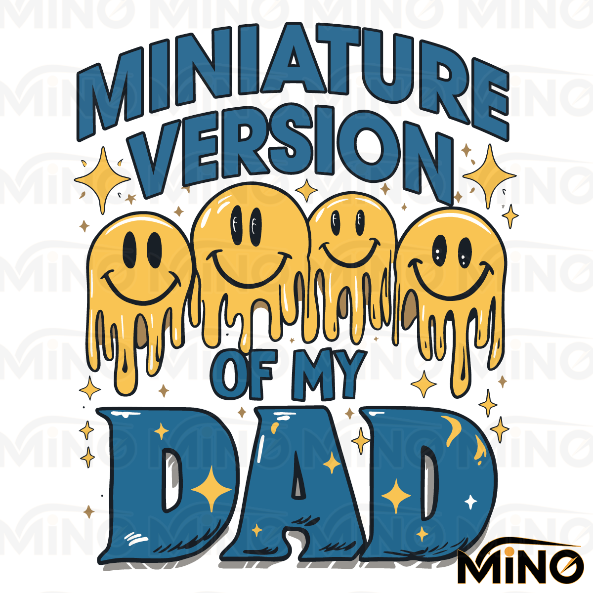 Miniature Version Of My Dad Melting Smiley Faces SVG - Inspire Uplift