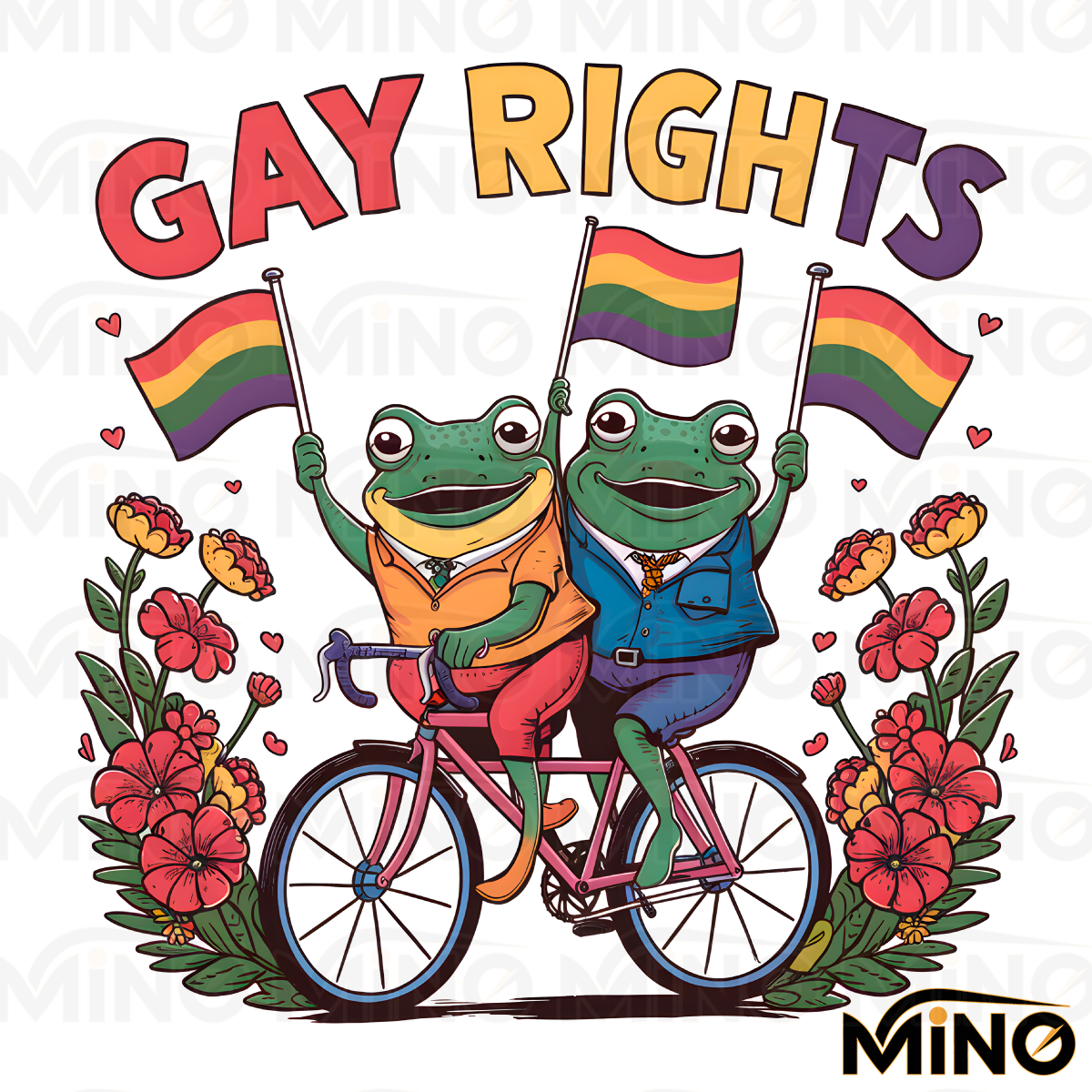 Floral Gay Rights Frogs LGBT Pride PNG Digital Download File - Inspire ...