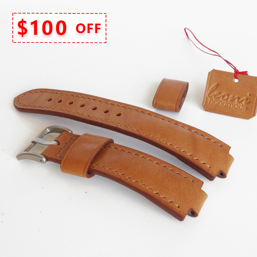 TAN Watch strap for ORIS Aquis, genuine leather watchband | Inspire Uplift
