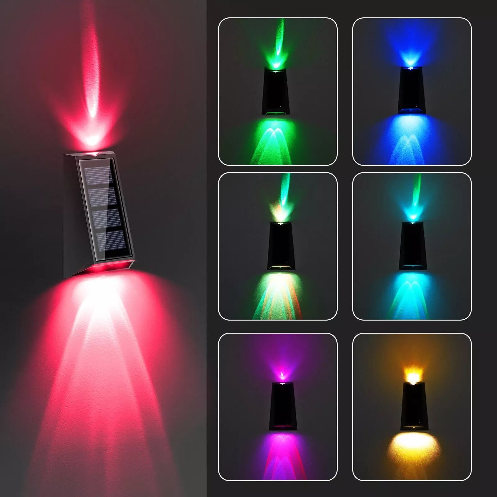 Solar RGB Wall Light, Waterproof Garden & Stair Lighting | Inspire Uplift