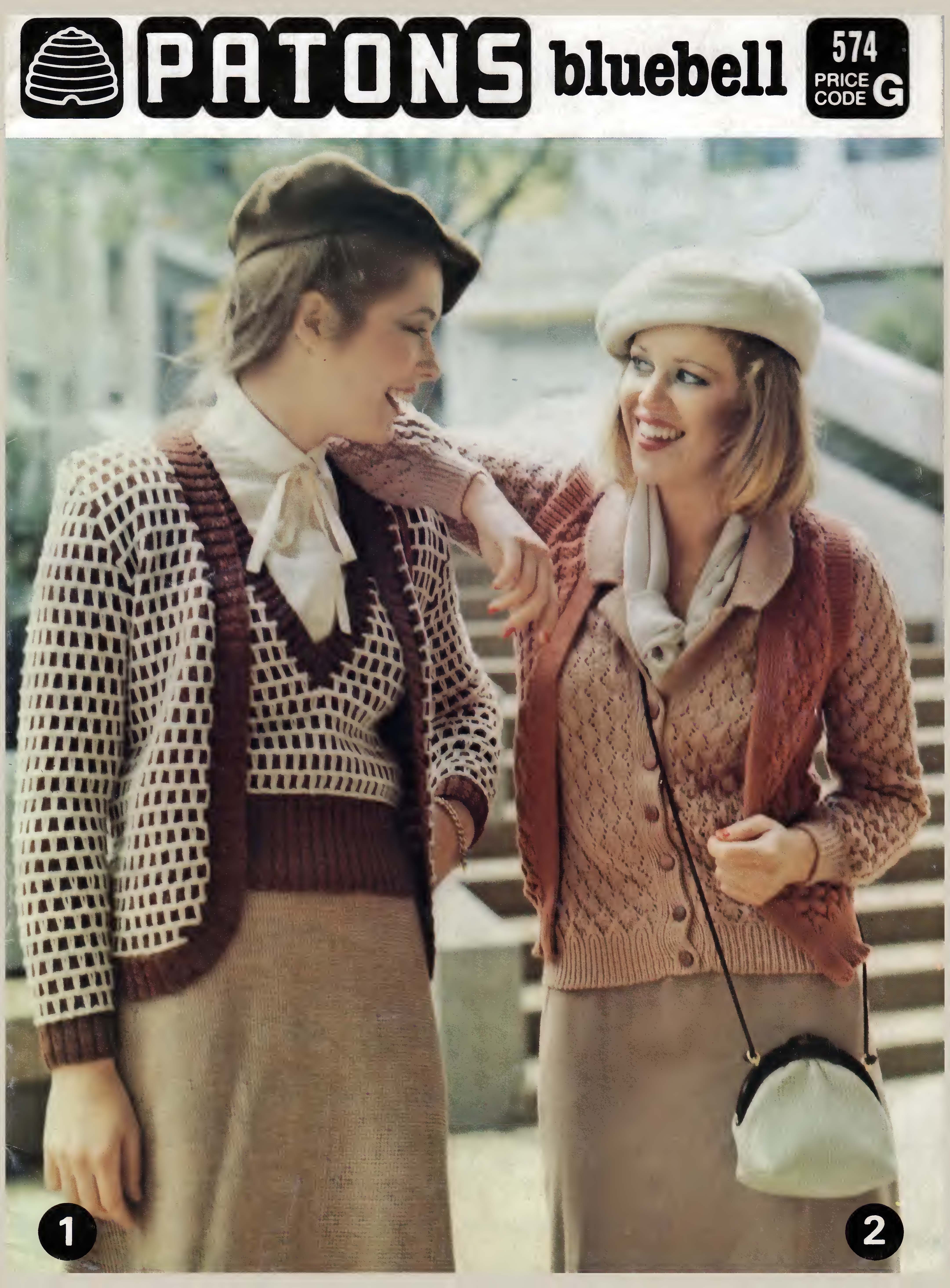Knitting Pattern for Womens Patons 574 Bluebell Vintage | Inspire Uplift