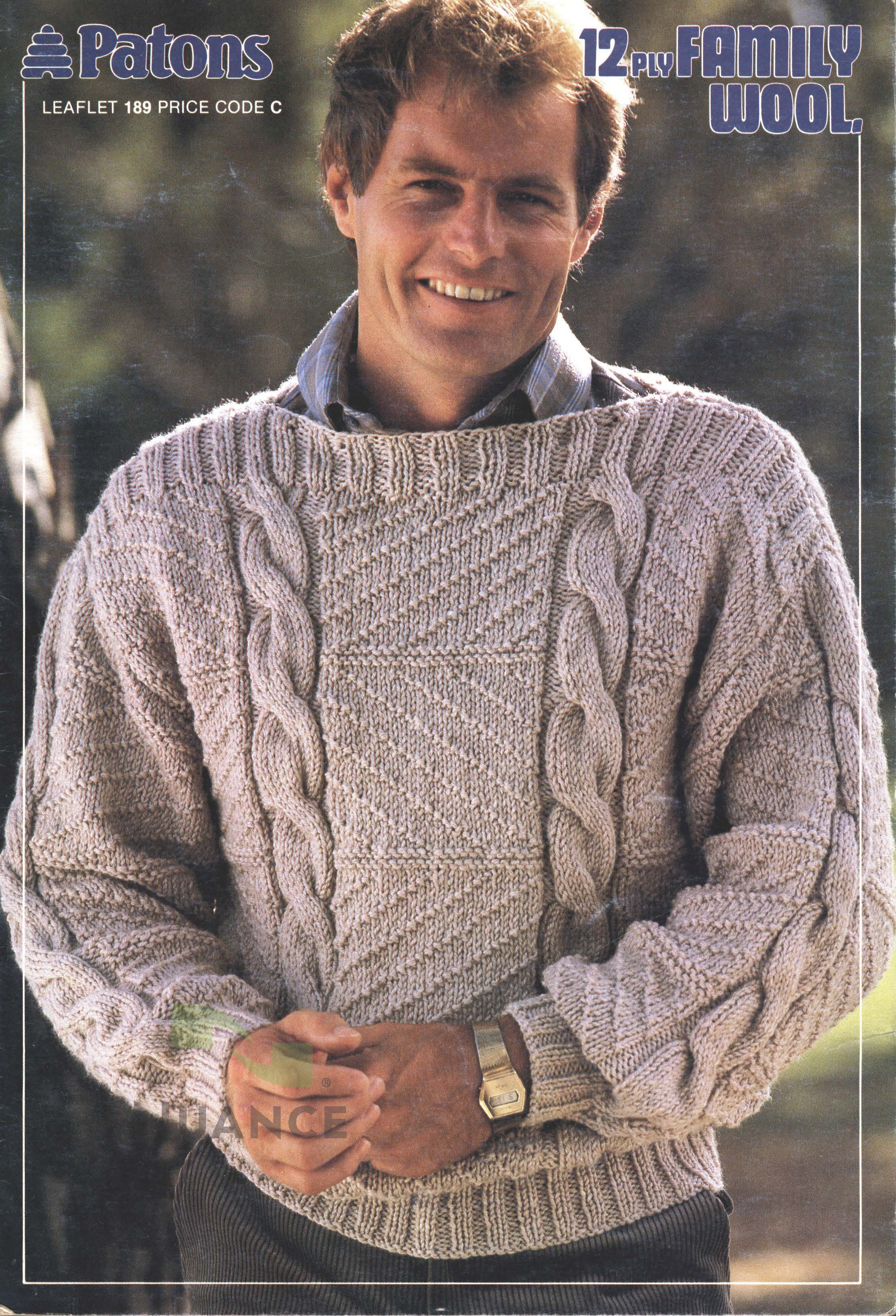 Knitting Pattern for Mens Jumper Patons Leaflet 189 Vintage | Inspire ...