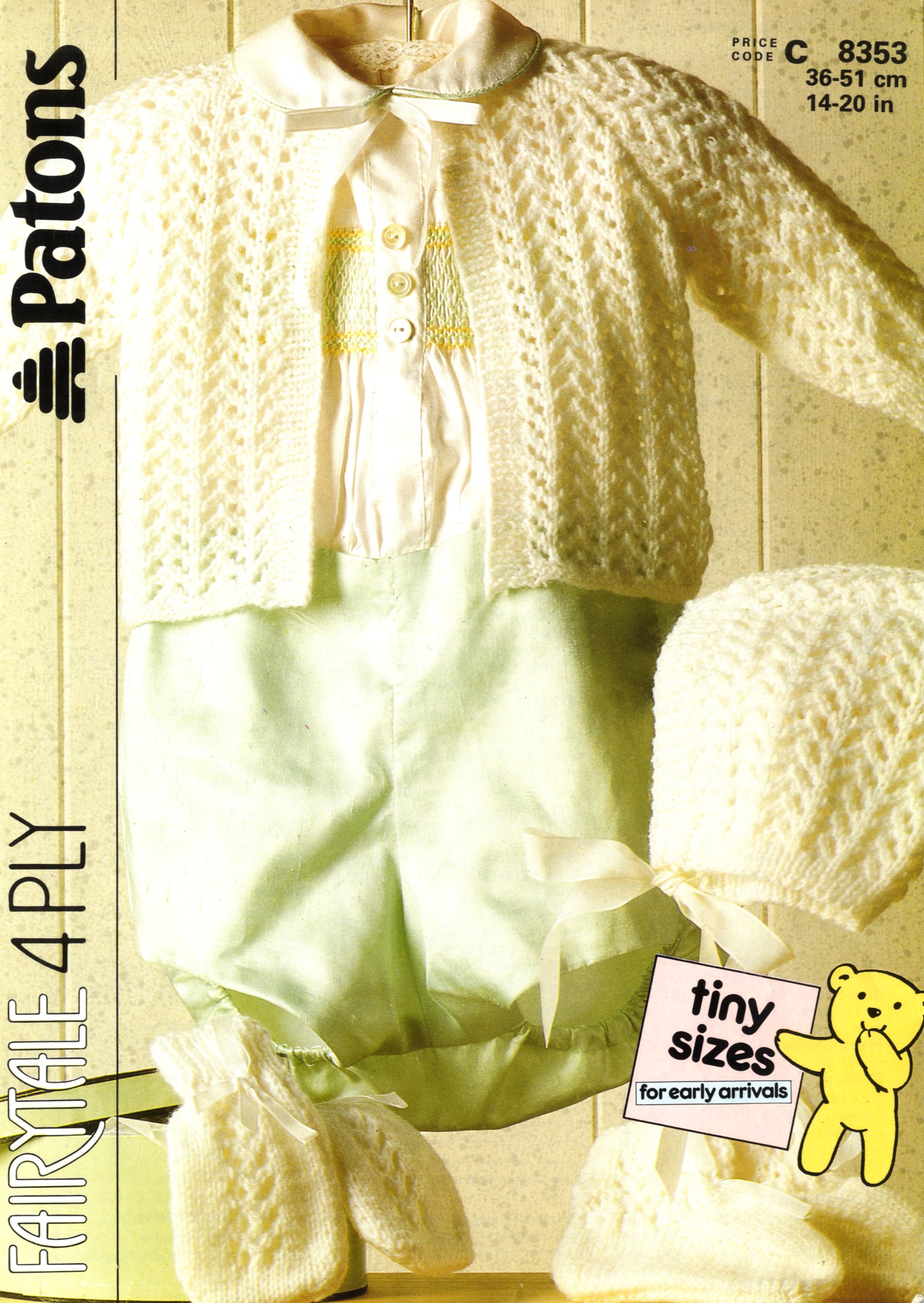 Vintage Jacket Knitting Pattern for Baby Patons 8353 Layette | Inspire ...