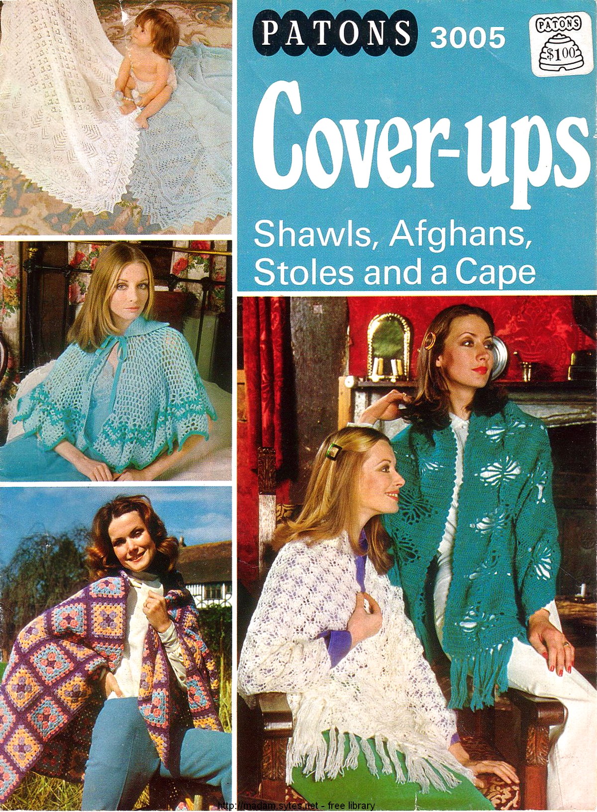 Vintage Shawl Afghans Knitting and Crochet Pattern Patons 30 | Inspire ...