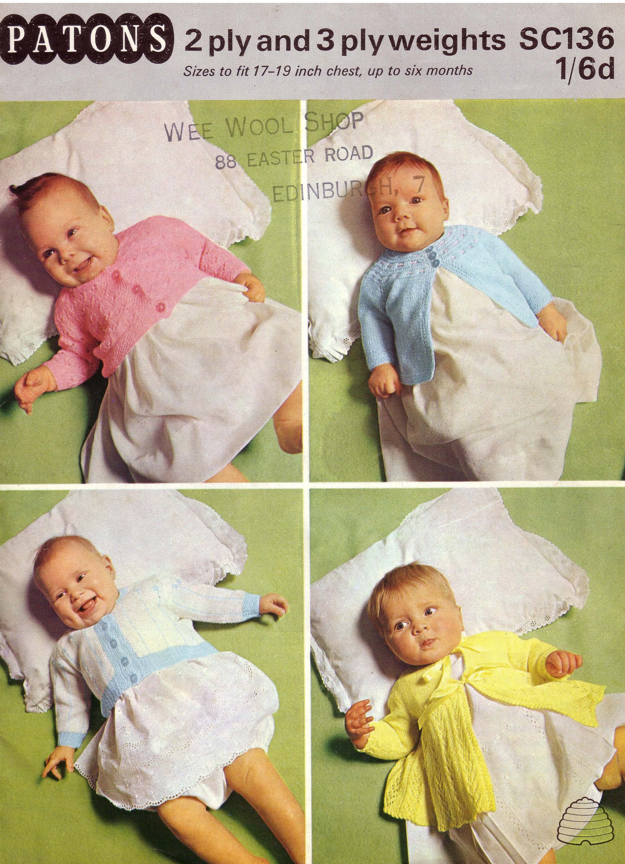 Vintage Coat Knitting Pattern for Baby Patons SC136 Contente | Inspire ...