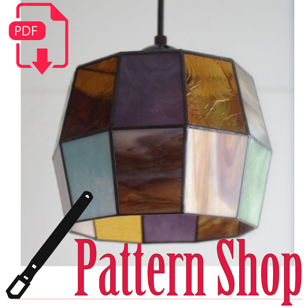 Stained glass printable pattern pendant lamp 055 | Inspire Uplift