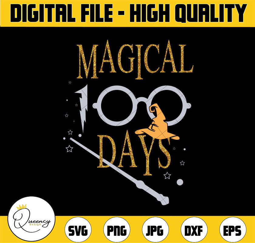 Magical Days Of School Png, 100th Day 100 Magic Wizard PNG, - Inspire ...