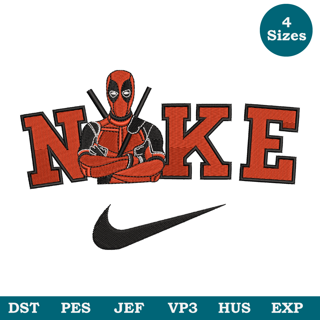 Nike Deadpool Machine Embroidery Design 4 Sizes, Logo Embroi | Inspire ...