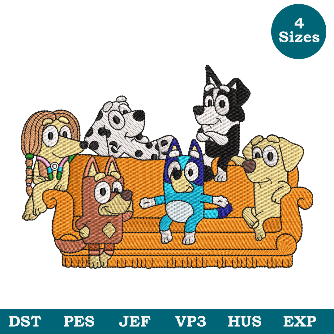 Blue and Bingo and Friends Machine Embroidery Design 4 Sizes | Inspire ...