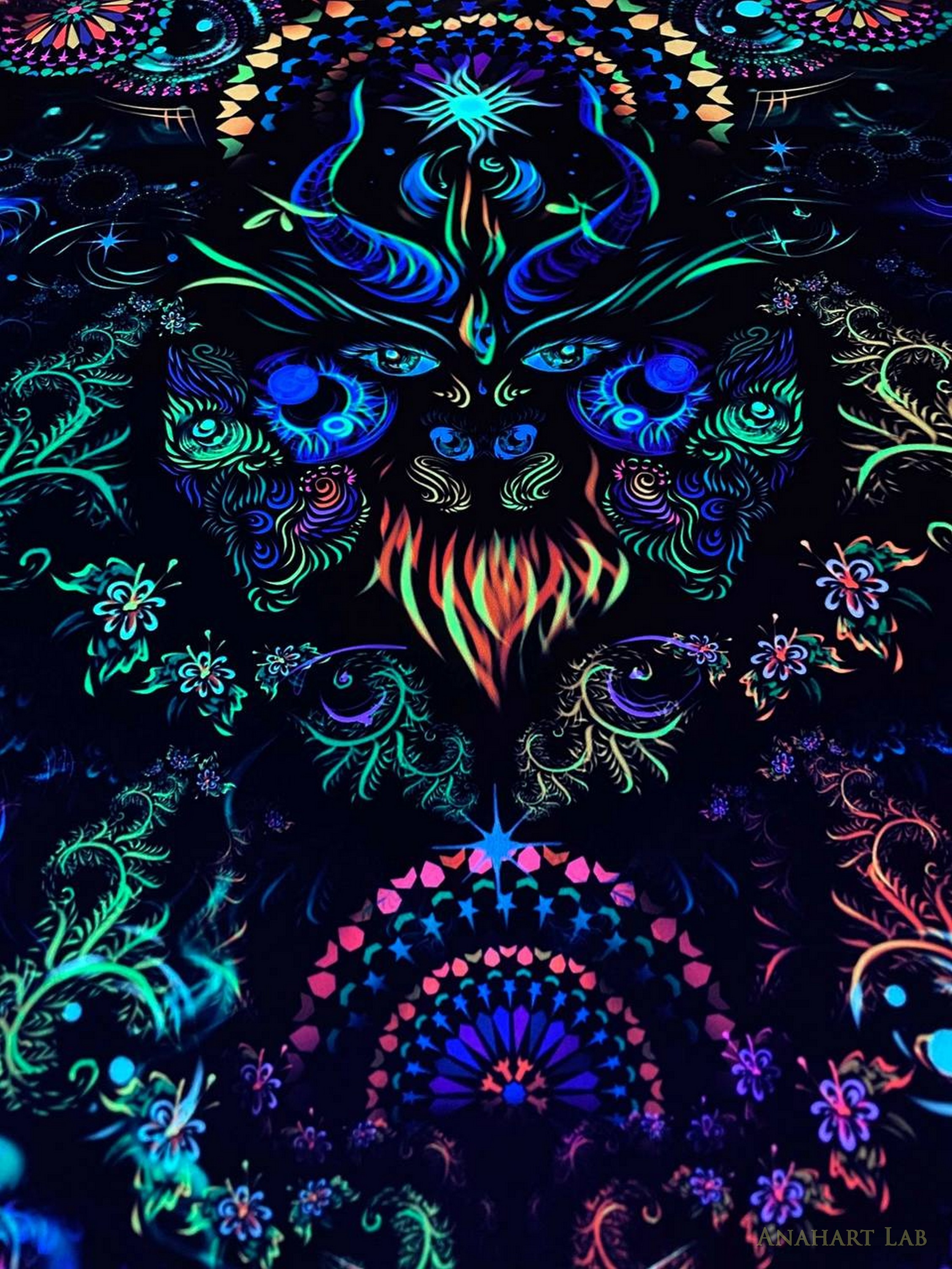 Art "Dark Forest" Trippy print Psychedelic tapestry Glow UV | Inspire ...