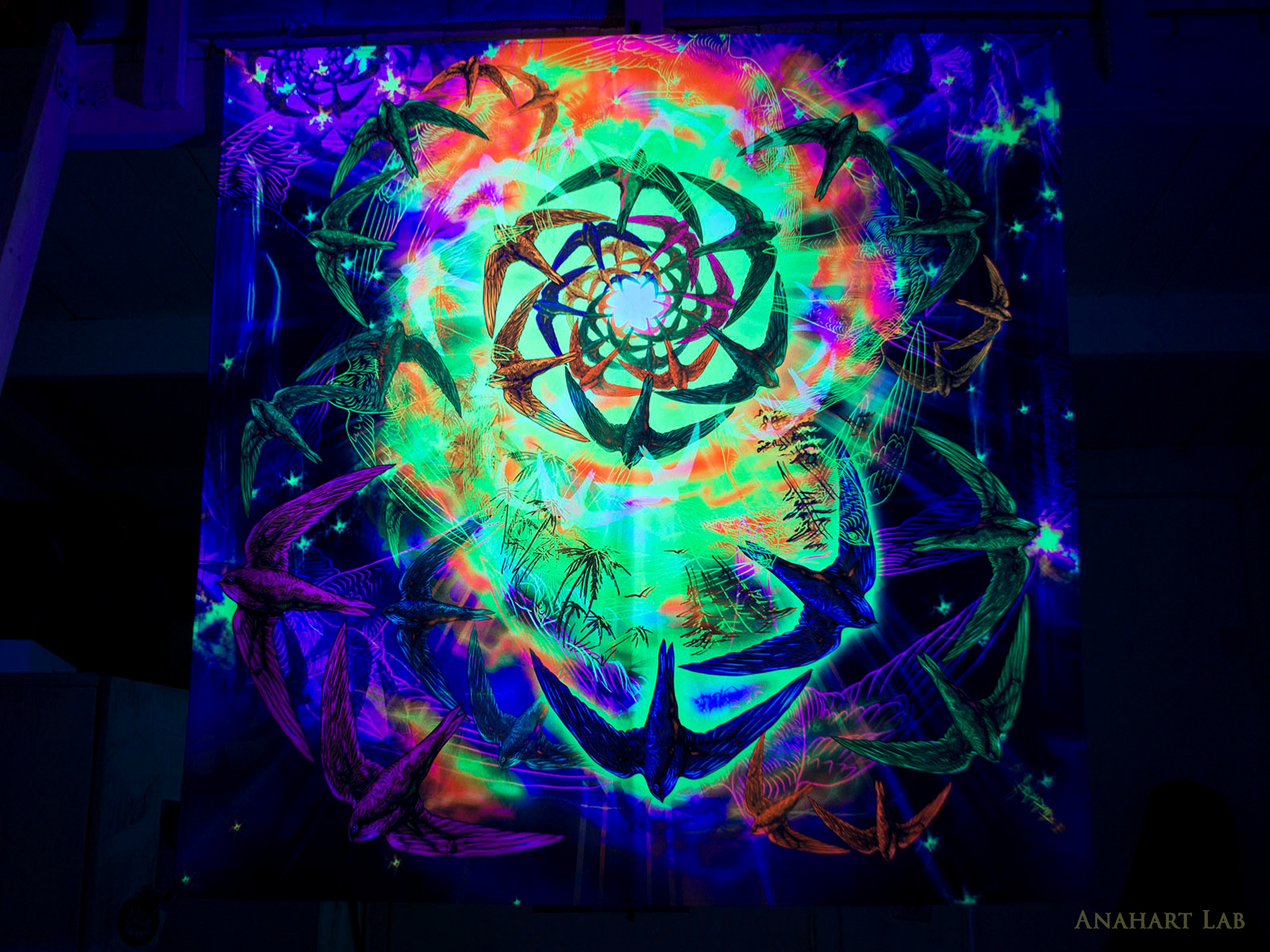 Psychedelic blacklight tapestry "Freedom Wave" Trippy backdr | Inspire ...