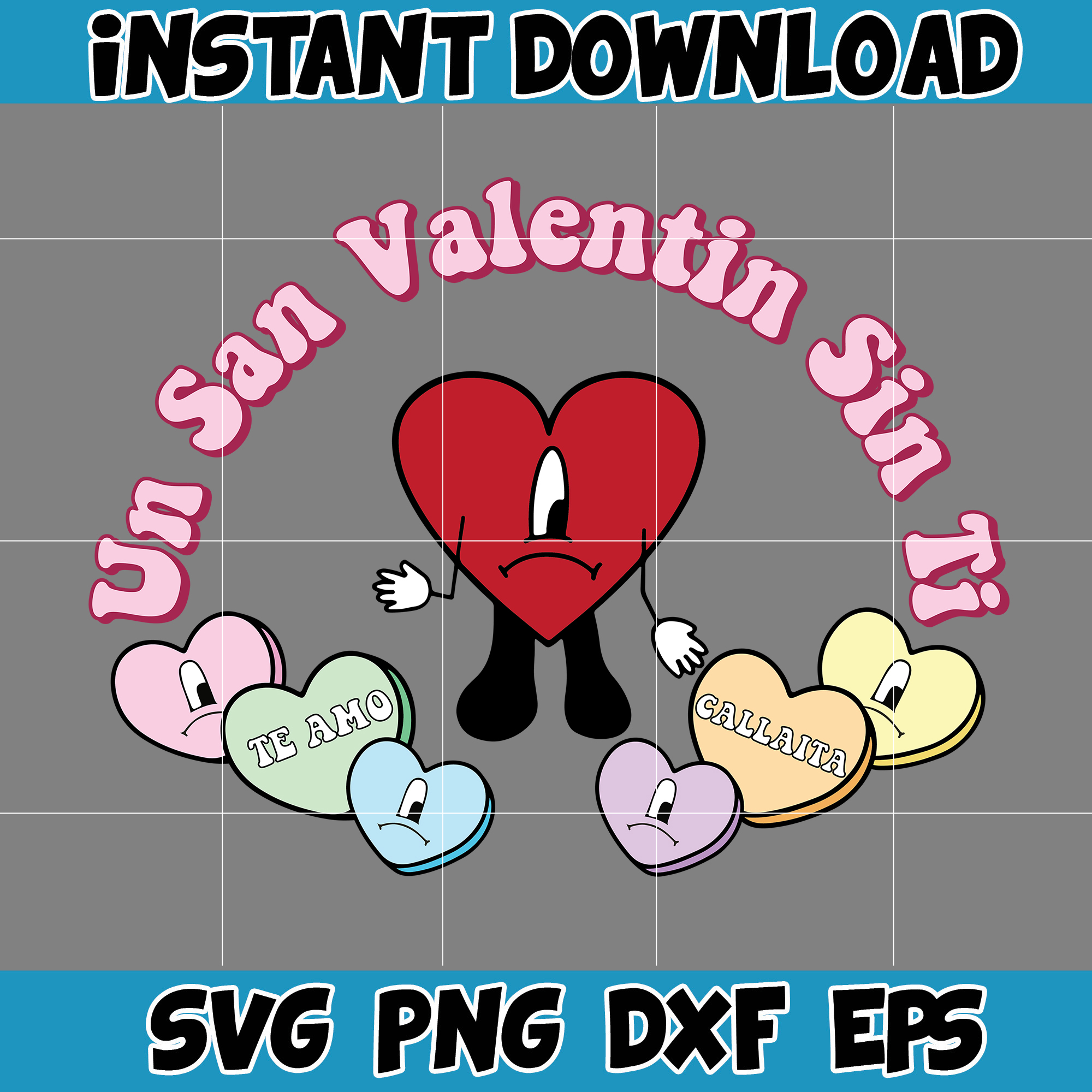 Bad Bunny Valentines Day Svg, Benito Svg, Un Valentina Sin T | Inspire ...