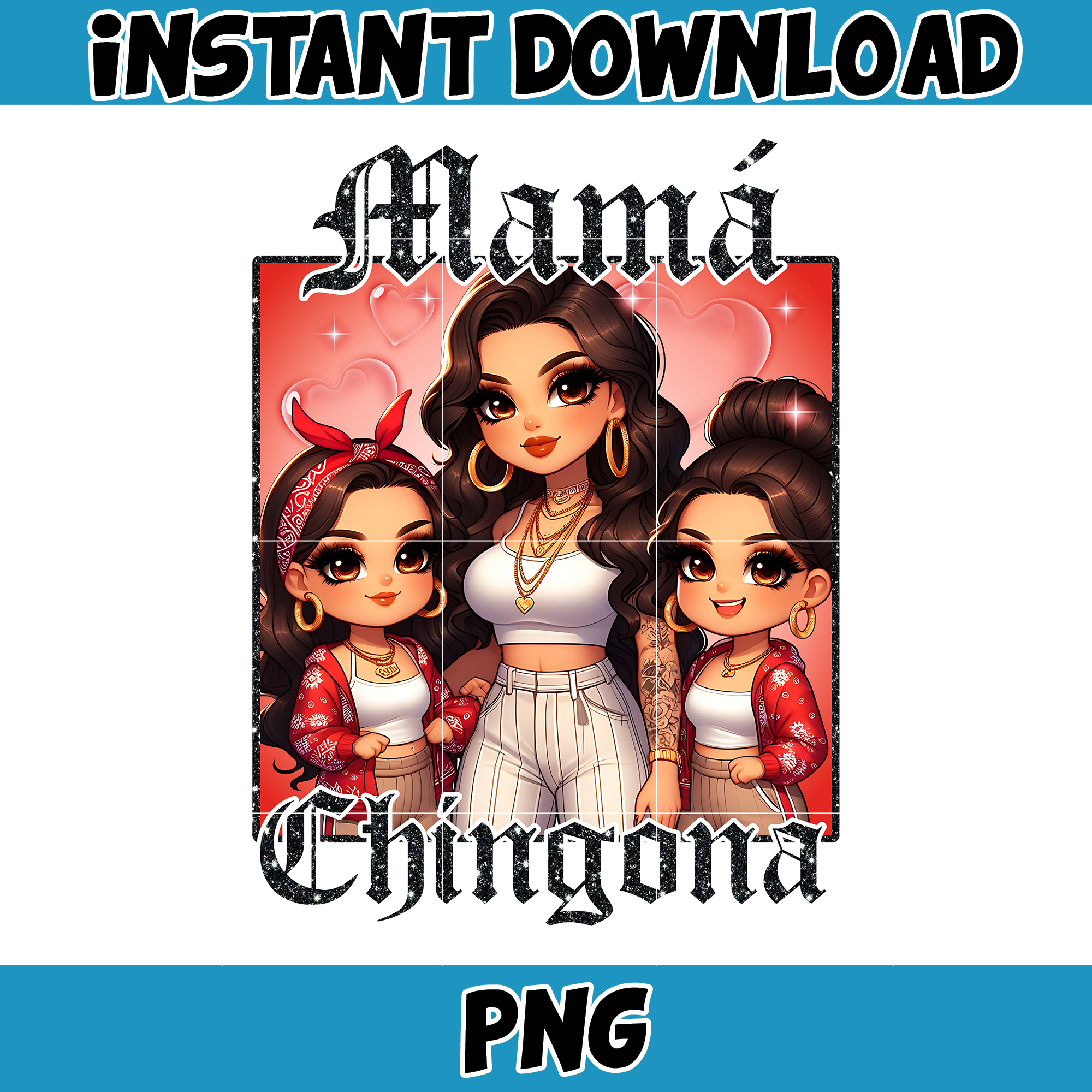 Mama Chingona Chicano Mom Png, Chibi Style Latina Mother's D | Inspire ...