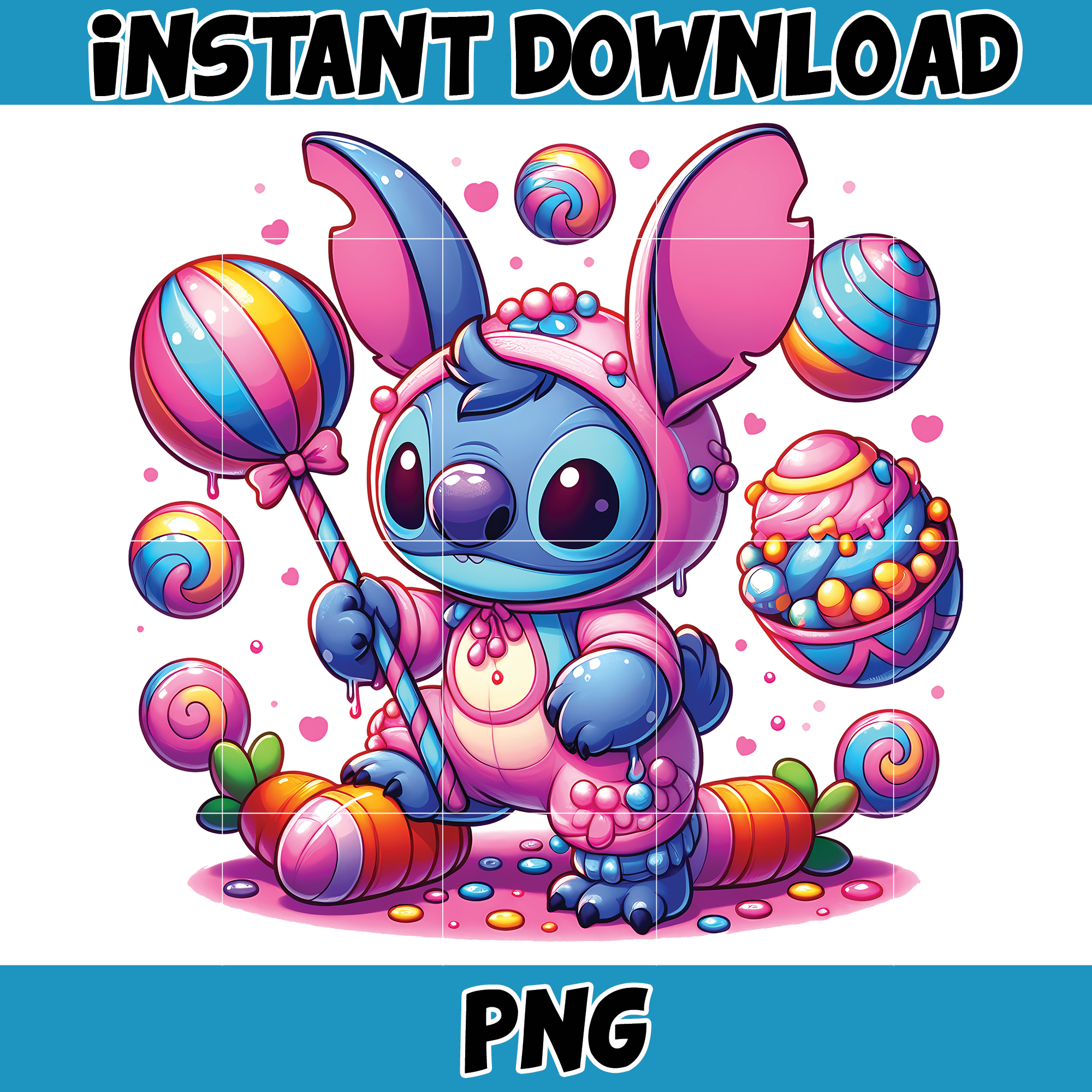 Pink Cartoon Stitch Png, Cartoon Easter Png, Stitch Easter, | Inspire ...