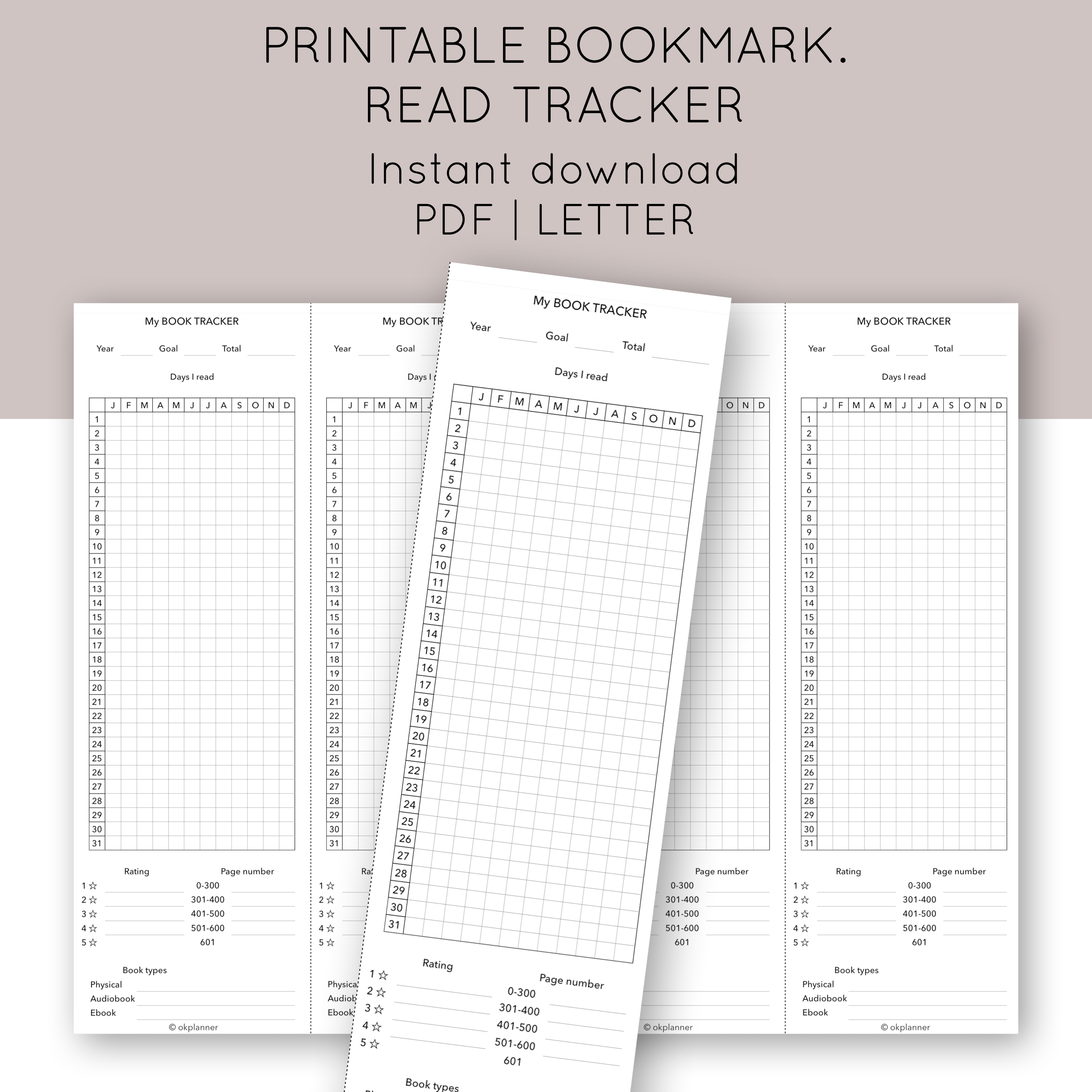 Printable bookmark. Book reading tracker. Gifts for book lov | Inspire ...