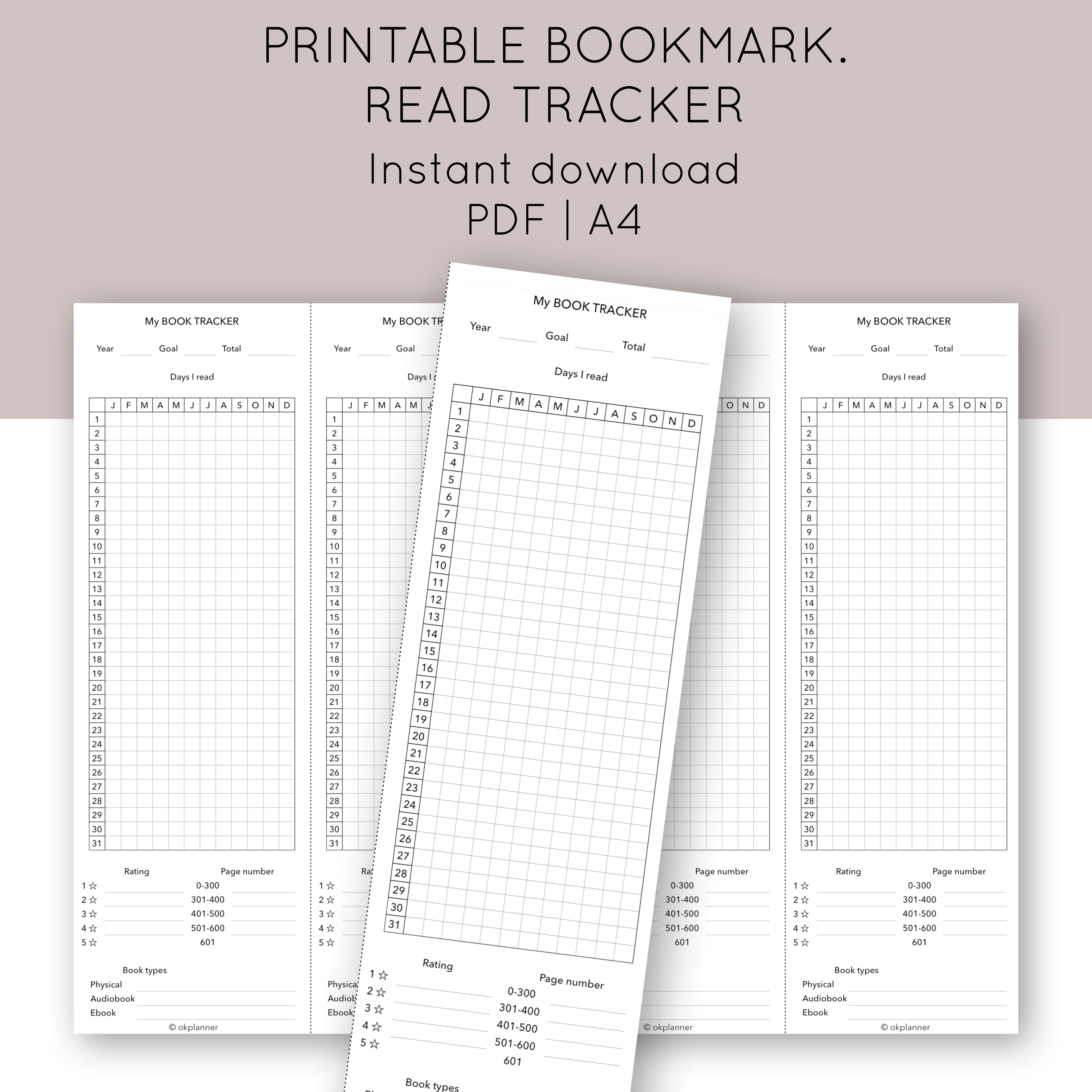 Printable bookmark. Book reading tracker. Gifts for book lov | Inspire ...