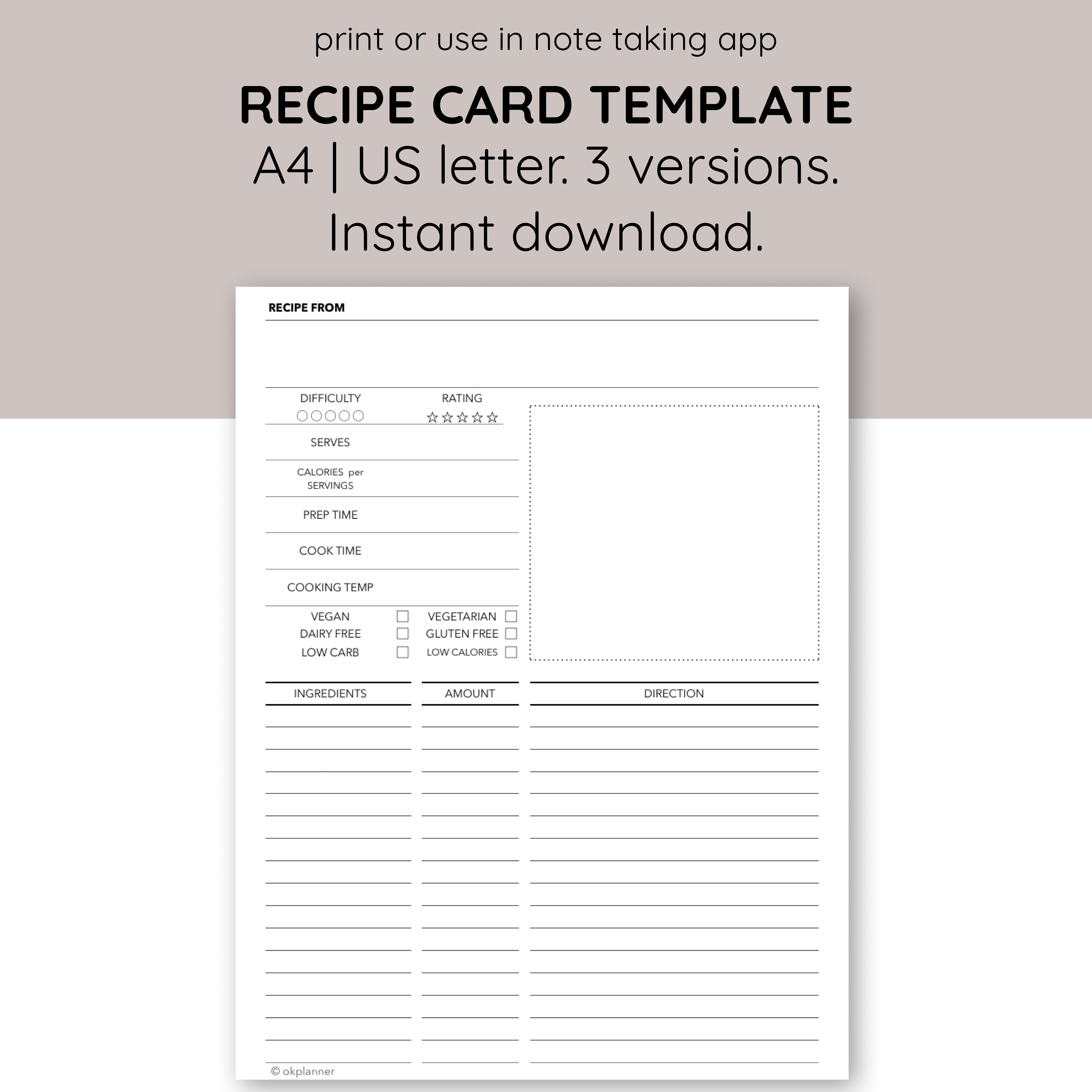 Customizable recipe card templates. Printable recipe cards. | Inspire ...