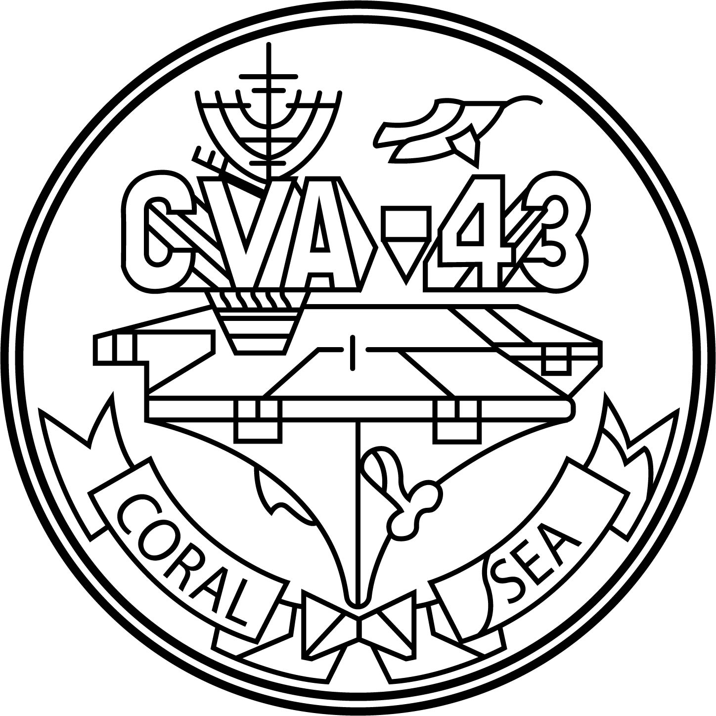 USS CORAL SEA CVA-43 AIRCRAFT CARRIER PATCH PIN VECTOR FILE | Inspire ...
