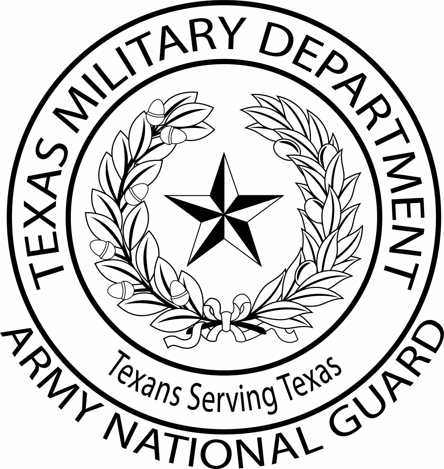 TEXAS ARMY NATIONAL GUARD TX ARNG PATCH VECTOR FILE Black wh | Inspire ...