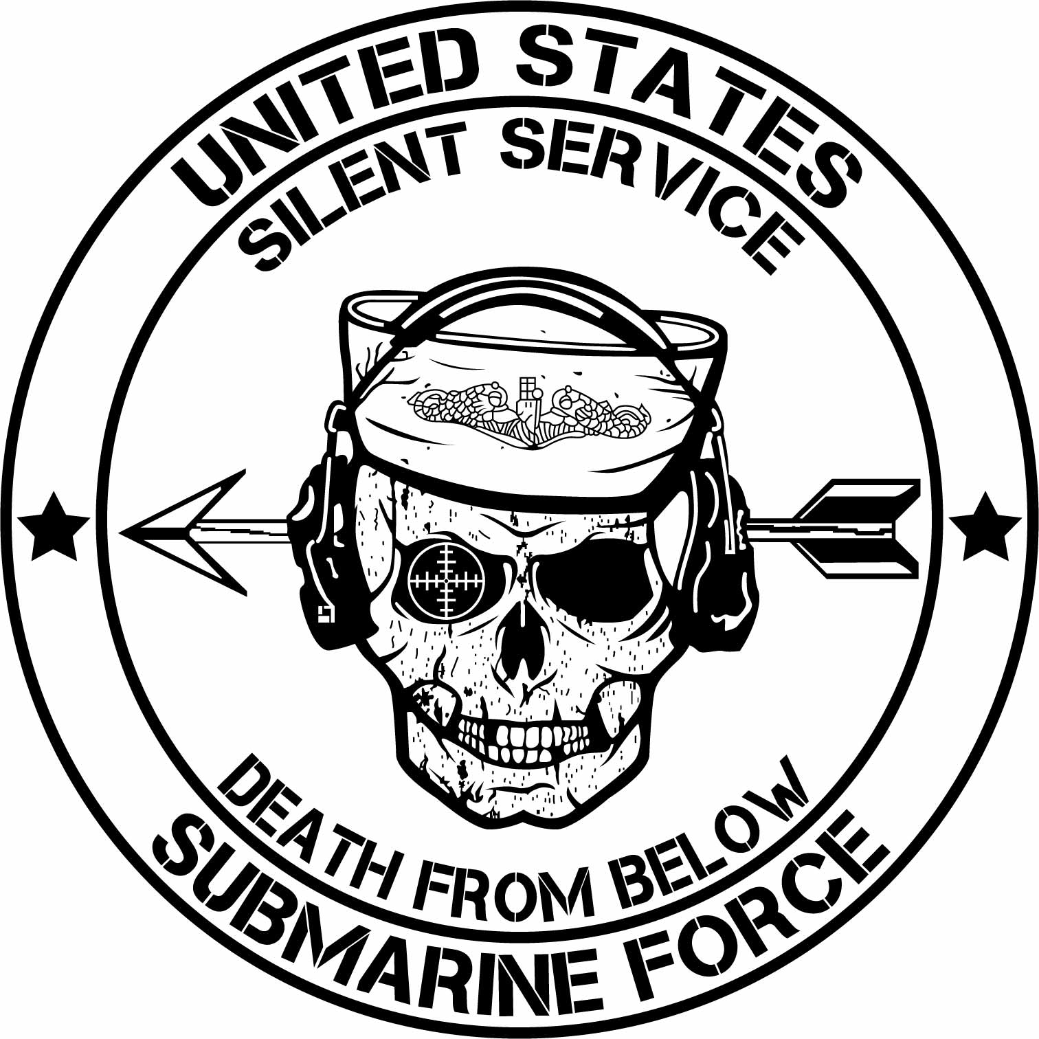 UNITED STATES SUBMARINE SILENT SERVICE PATCH VECTOR FILE Bla | Inspire ...