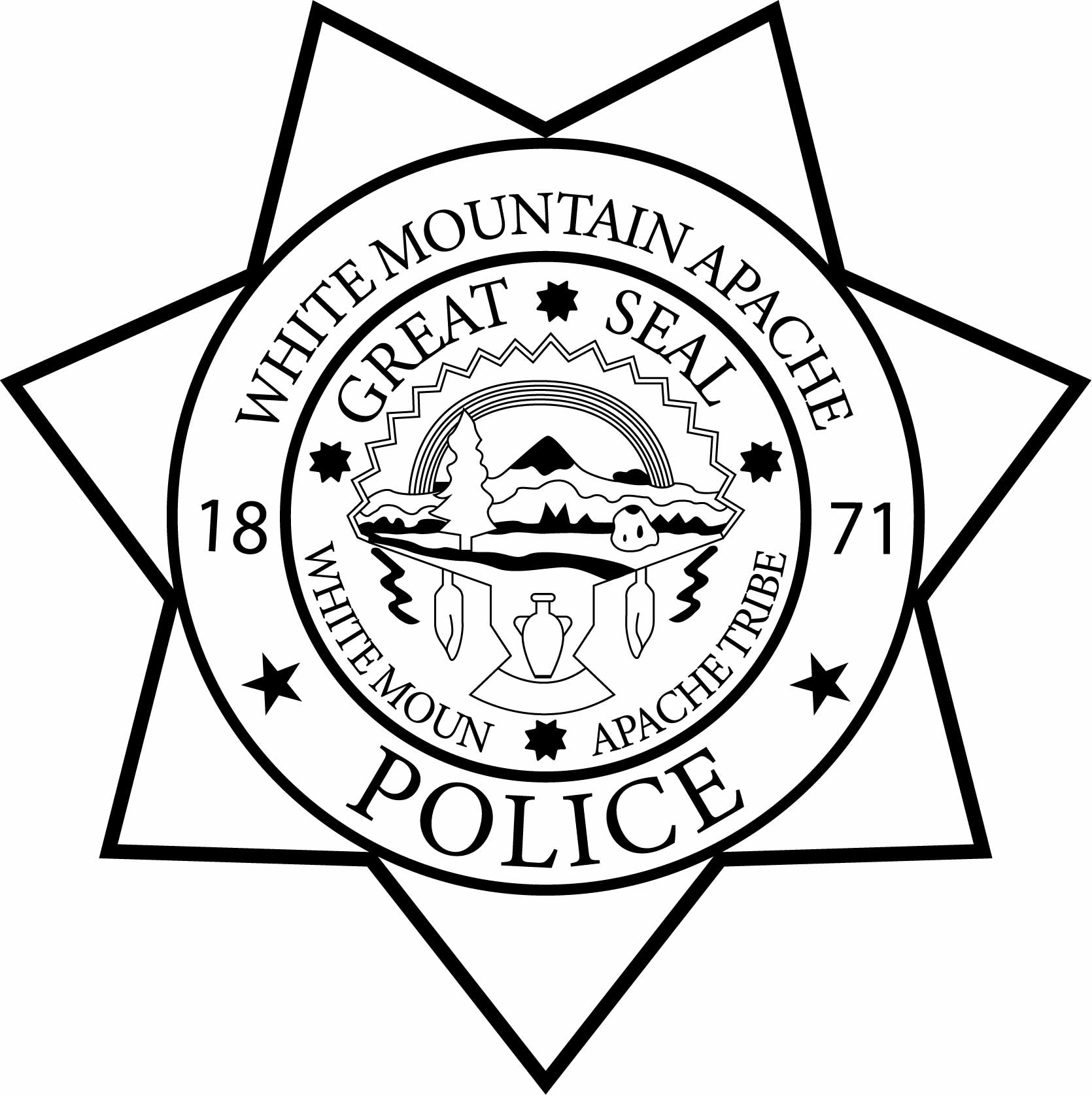 WHITE MOUNTAIN POLICE BADGE VECTOR SVG FILE Black white vect | Inspire ...