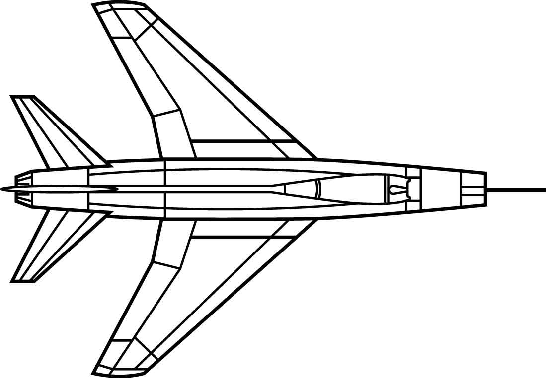 F-100 SUPER SABRE FIGHTER JET LINE ART VECTOR FILE Black whi | Inspire ...