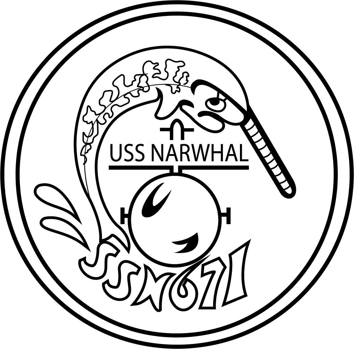 U.S. NAVY USS NARWHAL SS 671 SUBMARINE PATCH VECTOR FILE Bla | Inspire ...