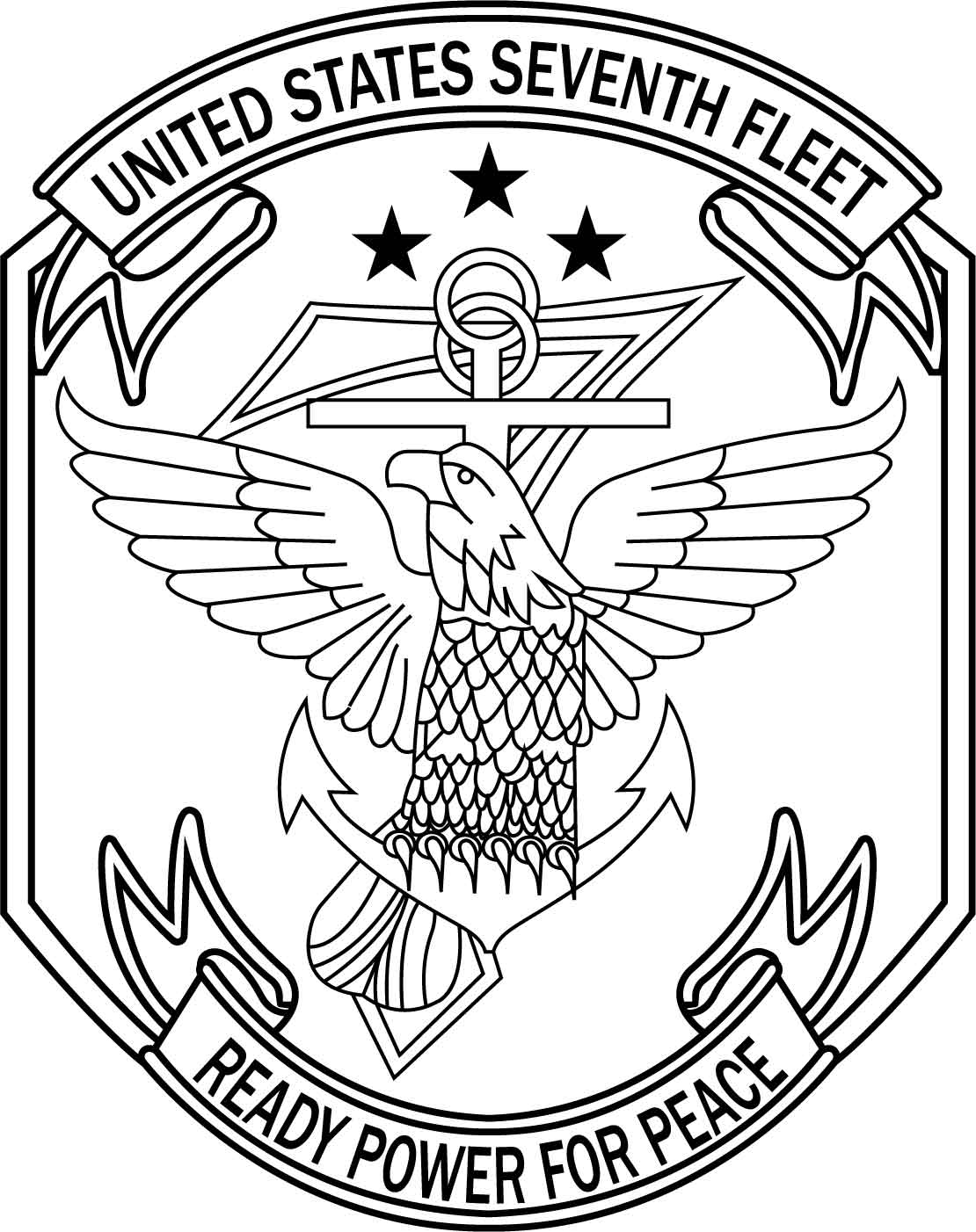 U.S. NAVY SEVENTH FLEET USN NUMBERED FLEET PATCH VECTOR FILE | Inspire ...