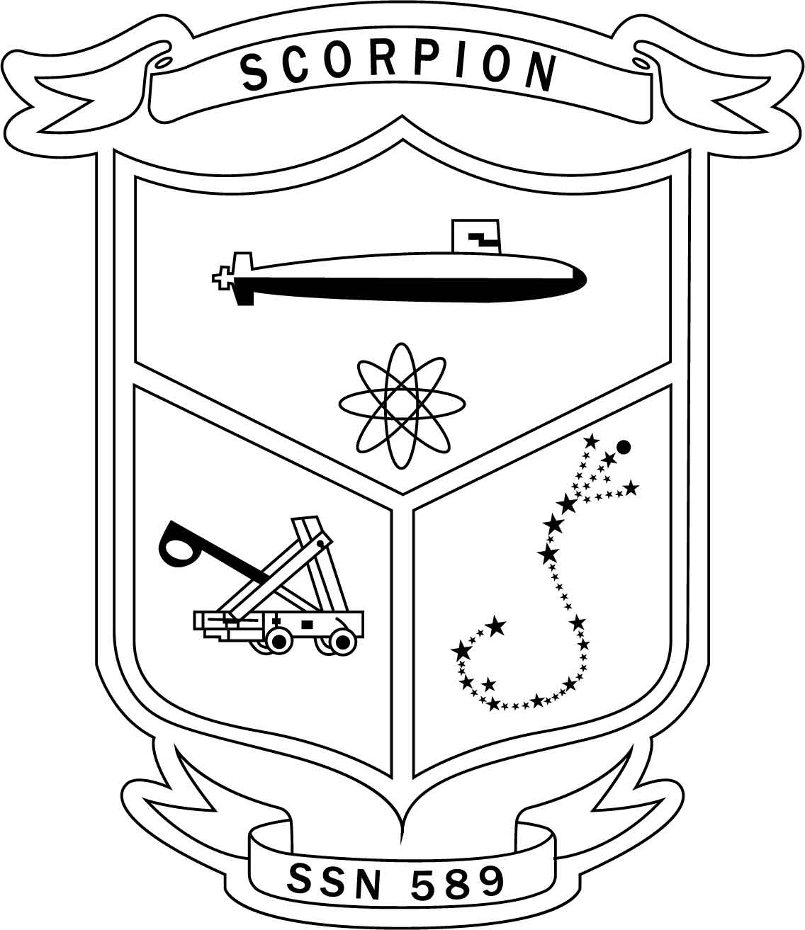 USS SCORPION SSN 589 ATTACK SUBMARINE PATCH VECTOR FILE Blac | Inspire ...