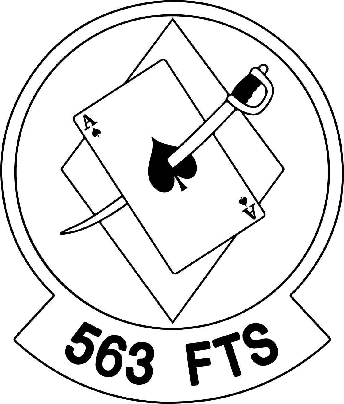 airforce 563 FTS PATCH VECTOR FILE Black white vector outlin | Inspire ...