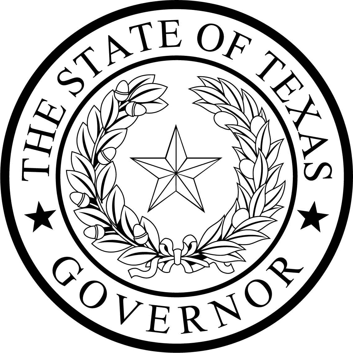 Seal of the Governor of Texas vector file Black white vector | Inspire ...