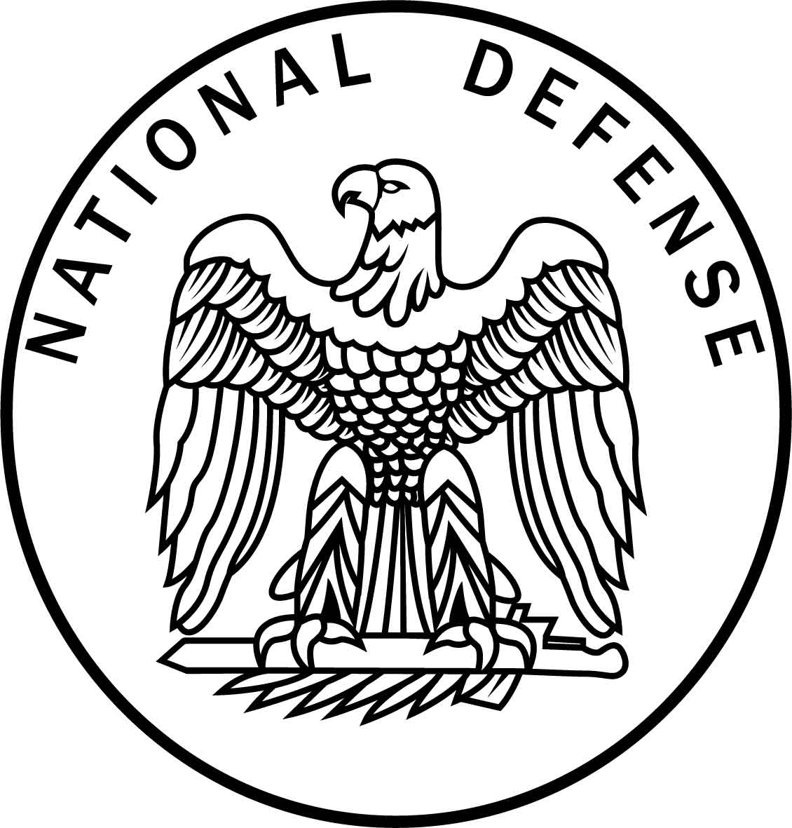 NATIONAL DEFENSE PATCH VECTOR FILE Black white vector outlin | Inspire ...