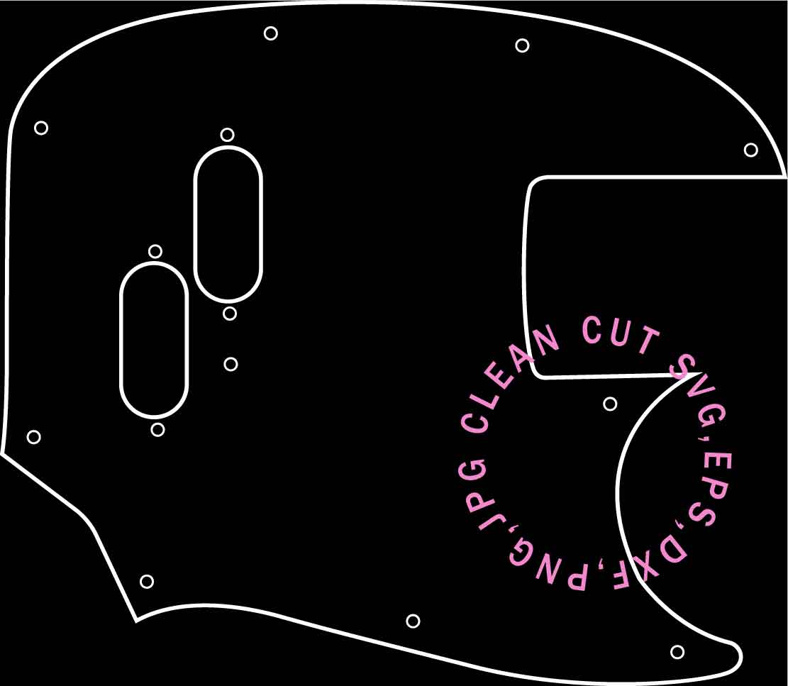 FENDER MUSTANG BASS GUITAR PICKGUARD TEMPLATE VECTOR FILE Bl - Inspire ...