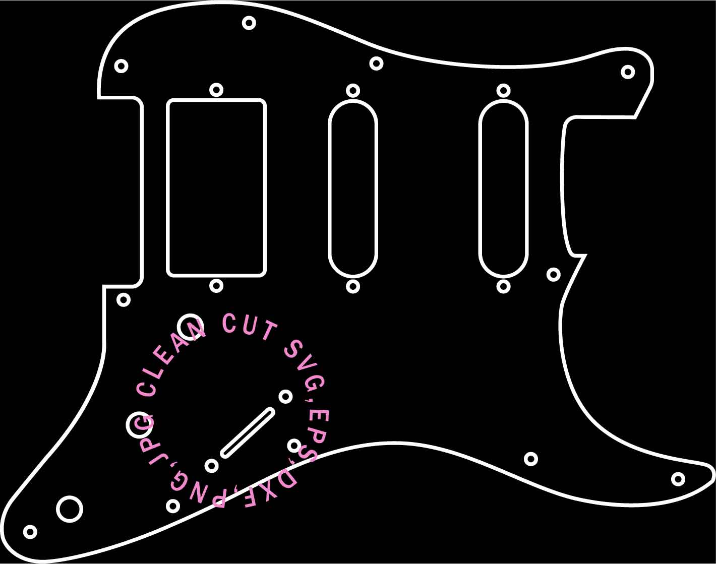 STRATOCASTER HUMBUCKER PICKGUARD GUITAR LINE ART VECTOR FILE - Inspire ...