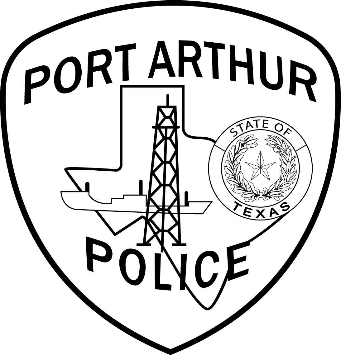 PORT ARTHUR POLICE DEPT PATCH VECTOR FILE Black white vector | Inspire ...