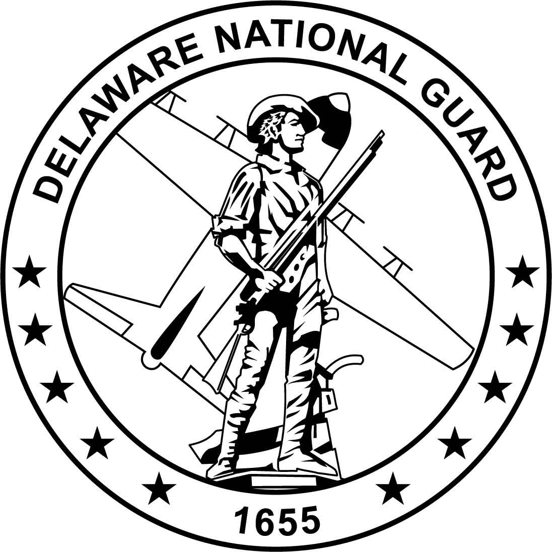 Delaware National Guard Emblem vector file Black white vecto | Inspire ...
