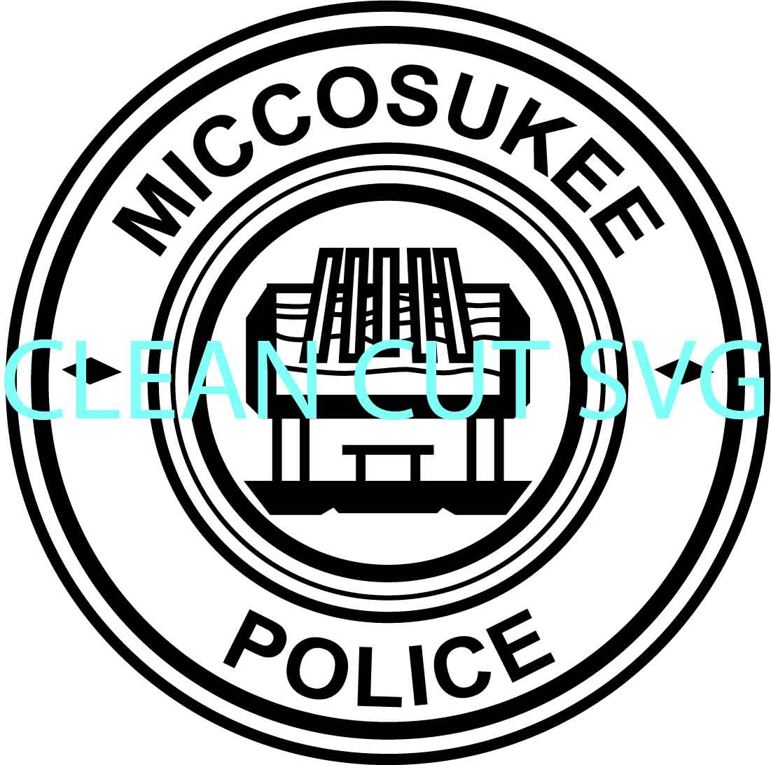 MICCOSUKEE POLICE PATCH VECTOR FILE Black white vector outli | Inspire ...