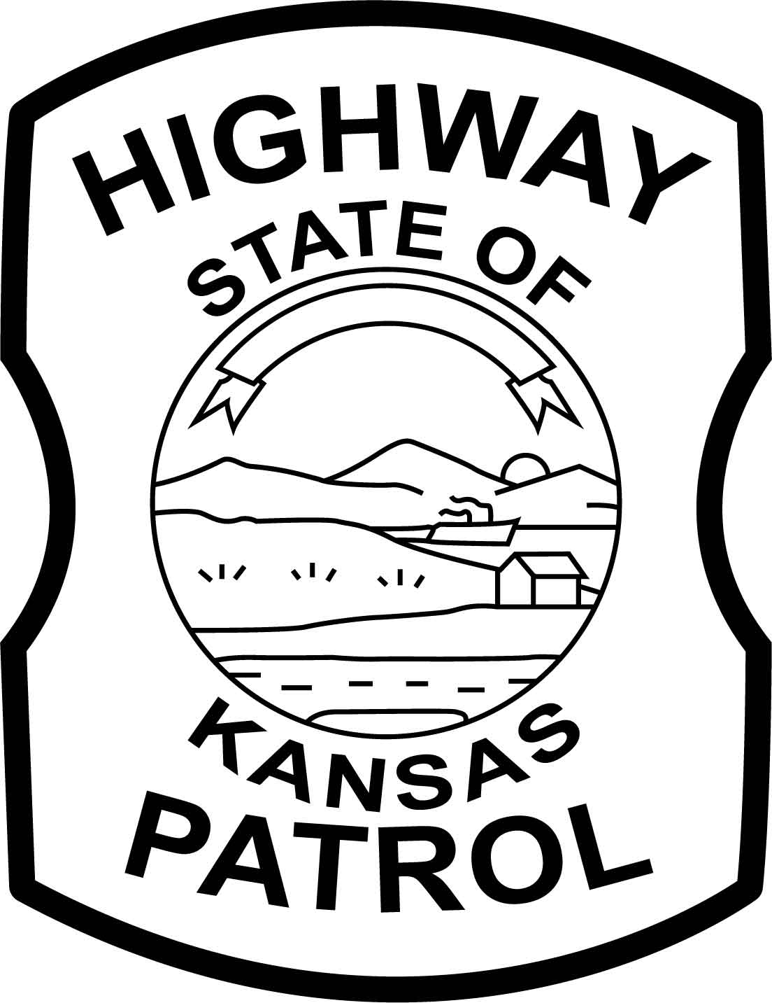 HIGHWAY PATROL STATE OF KANSAS PATCH VECTOR FILE Black white | Inspire ...
