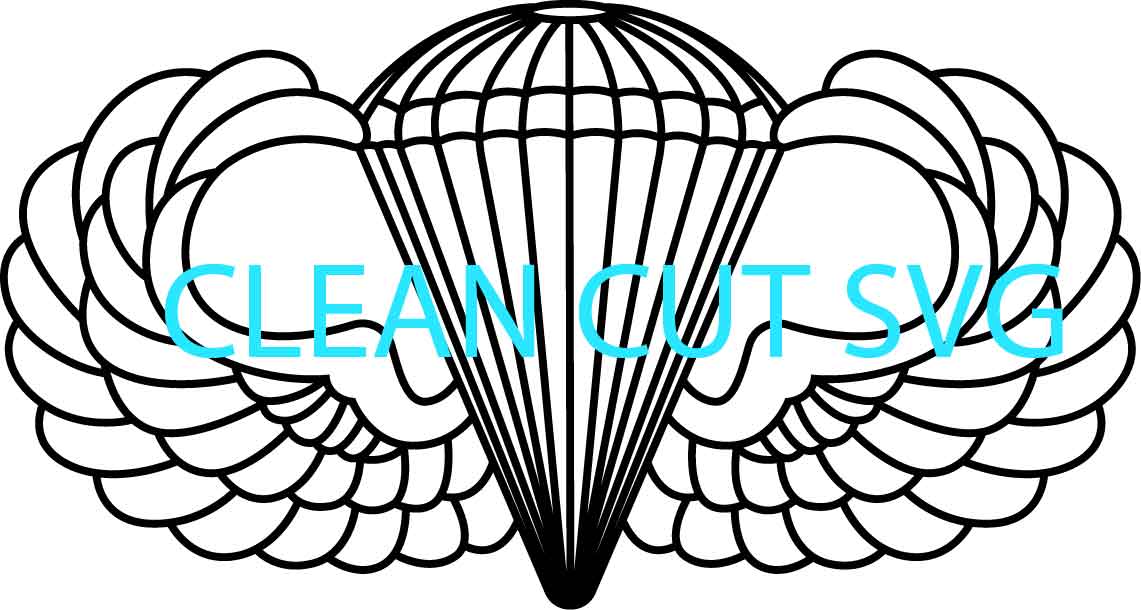 US Army Basic Parachutist Badge Vector File Black white vect | Inspire ...