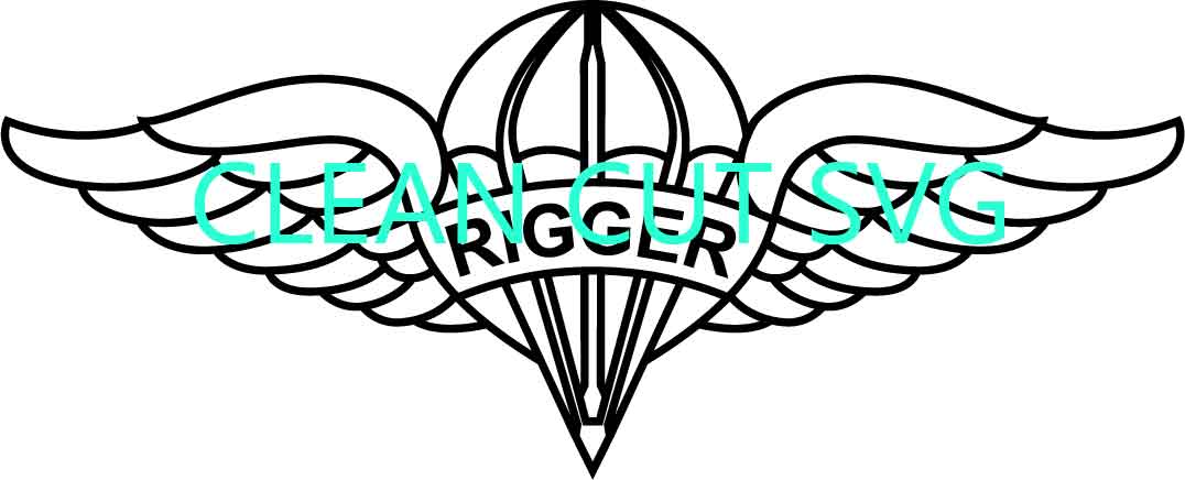 US Army Rigger Badge Vector File Black white vector outline | Inspire ...