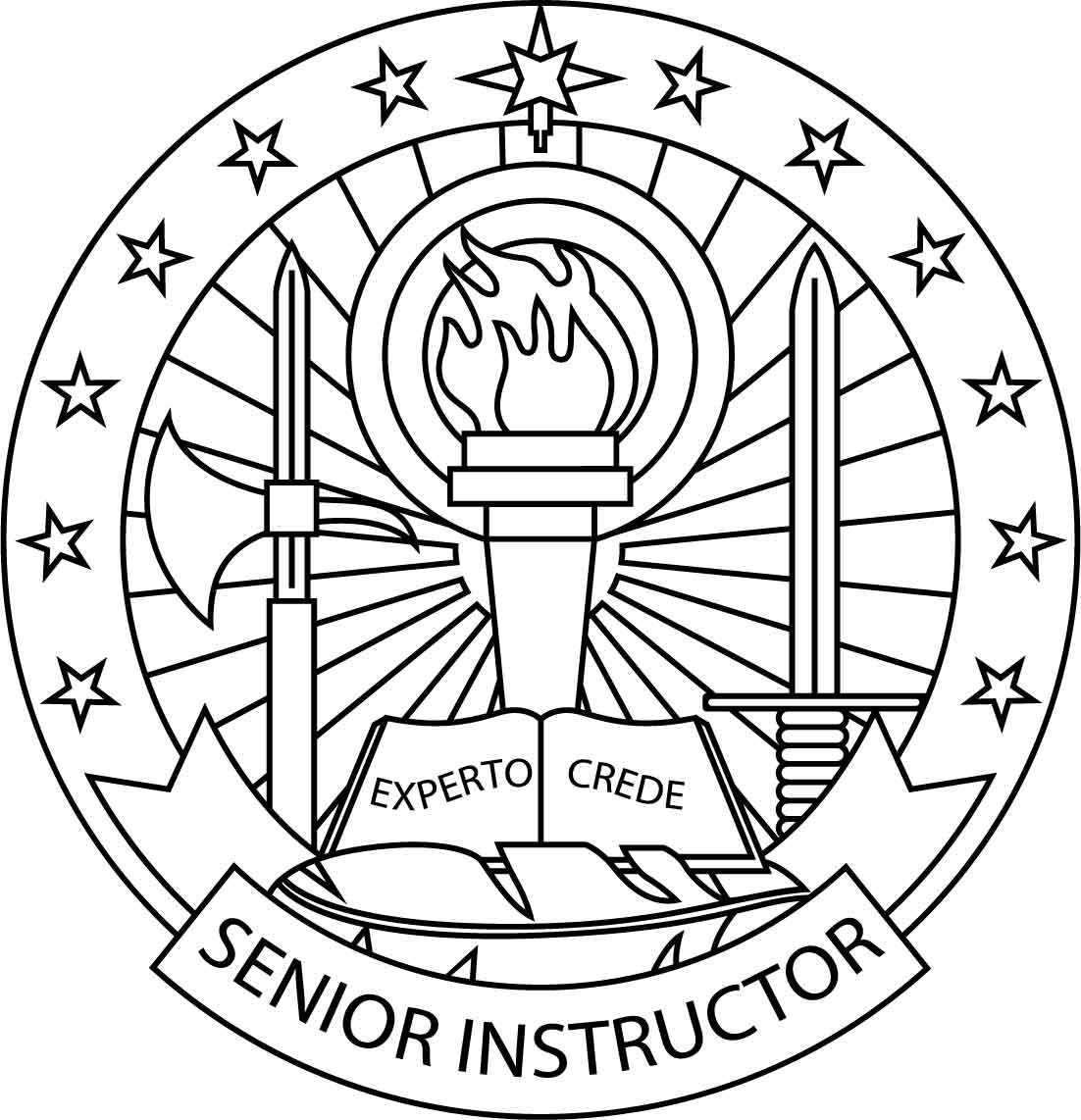 us army senior instructor identification badge vector file B | Inspire ...