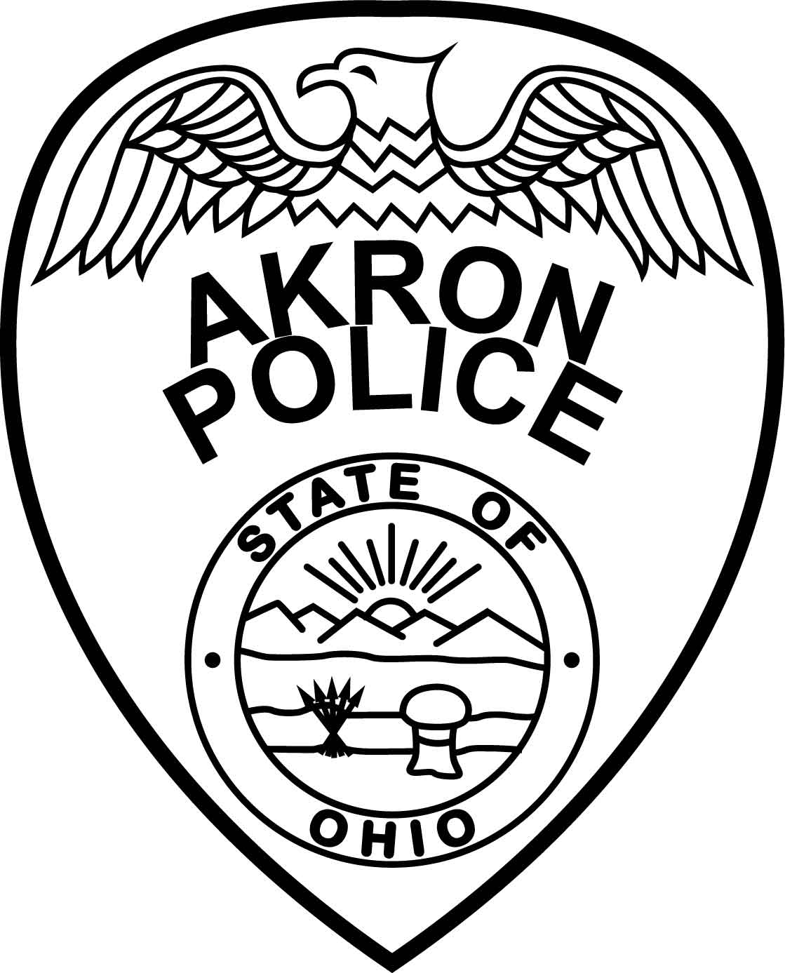 AKRON OHIO POLICE PATCH VECTOR FILE Black white vector outli | Inspire ...