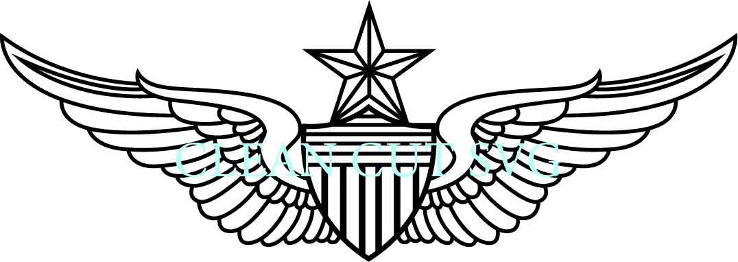 US ARMY SENIOR AVIATOR BADGE VECTOR FILE Black white vector | Inspire ...