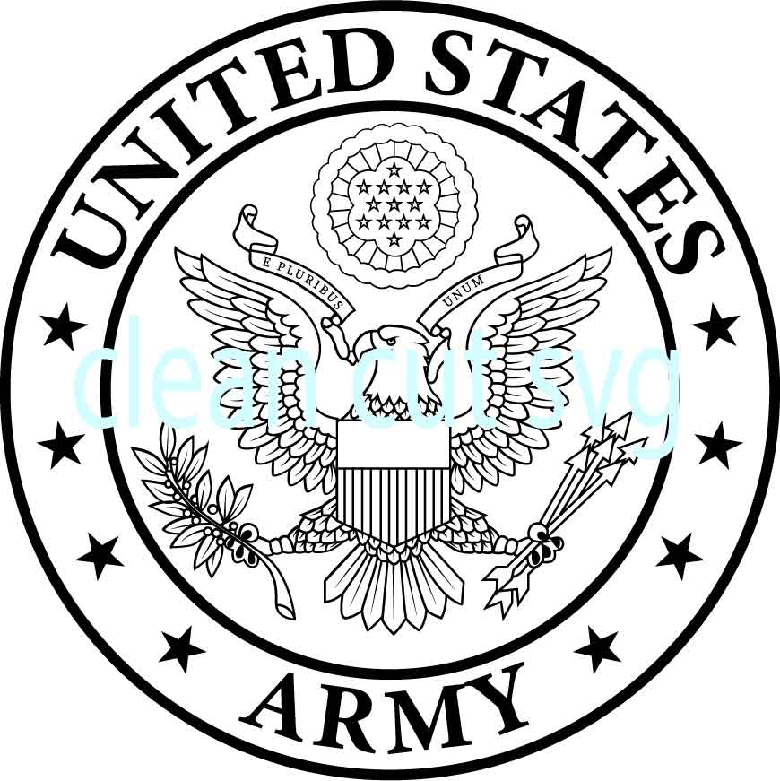 US Army badge Crest Vector File Black white vector outline o | Inspire ...